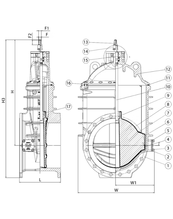 AVK GATE VALVE, FLANGED, PN10/16 • Valvex