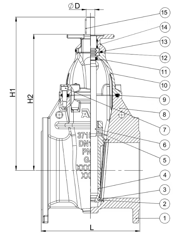 AVK METAL SEATED GATE VALVE WITH ISO FLANGE, PN16, CTC • Valvex