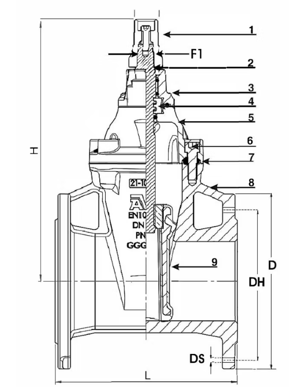 AVK Resilient Seated Gate Valve PN10/16 • Valvex
