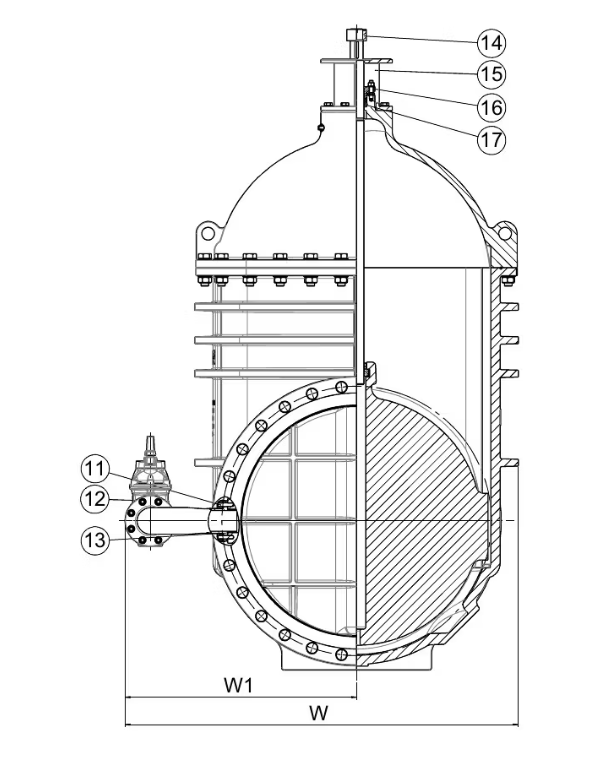 AVK METAL SEATED GATE VALVE, PN10/16 DN700-1200 • Valvex