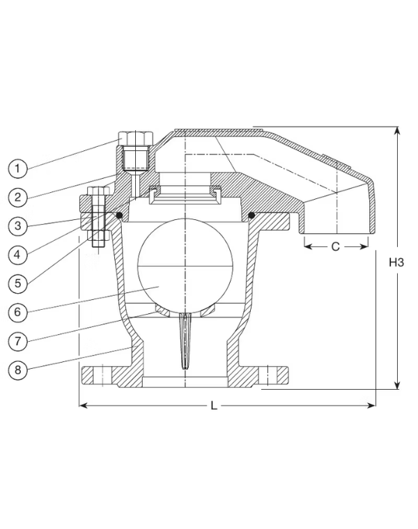 AVK AIR & VACUUM AIR VALVE, PN 16 • Valvex