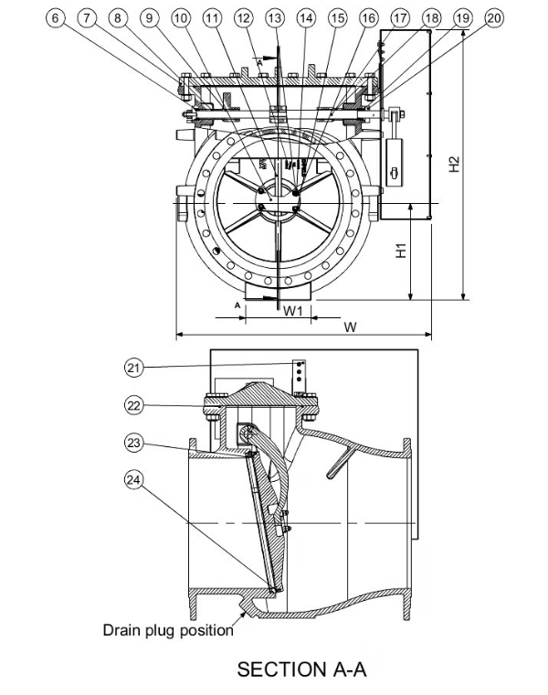 AVK METAL SEATED SINGLE DOOR SWING CHECK VALVE • Valvex