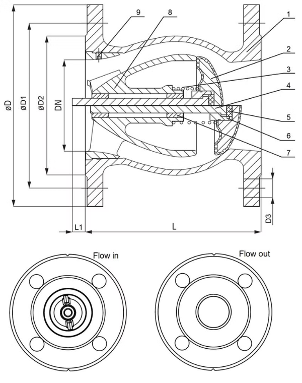 AVK NOZZLE CHECK VALVE, SINGLE STEM, PN10/16 • Valvex