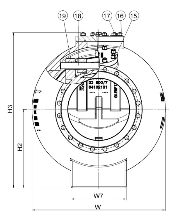 AVK RECOIL CHECK VALVE, SINGLE DOOR, DN 350 - 500, PN 25 • Valvex